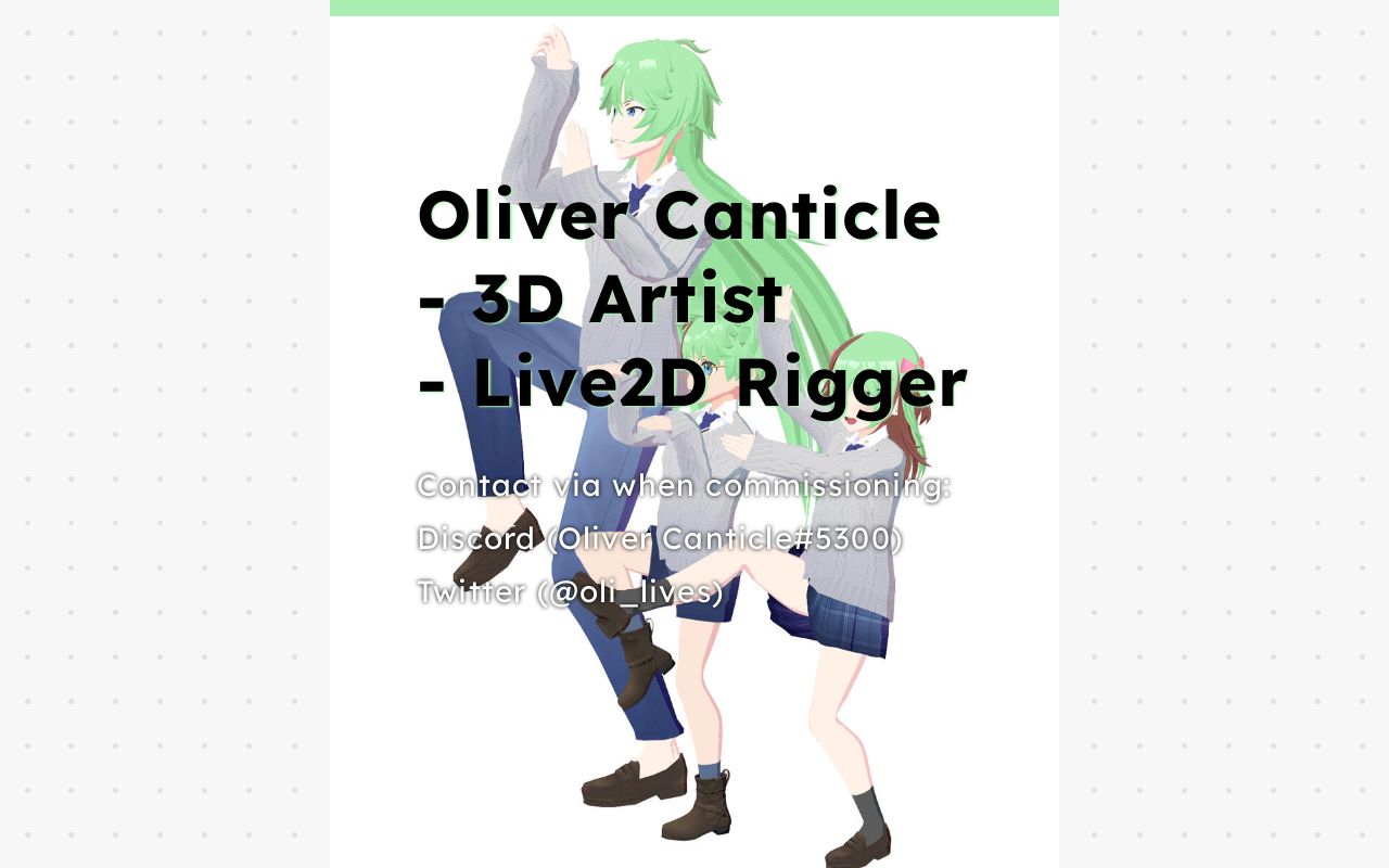 Oliver Canticle 3D and Rig